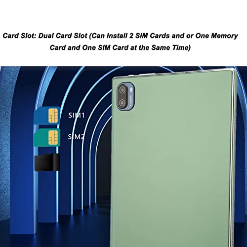 soobu 10in Tablet, 6GB 256GB 100‑240V 8 Cores CPU 4G Network 5GWIFI Calling Tablet for Travel (US Plug)