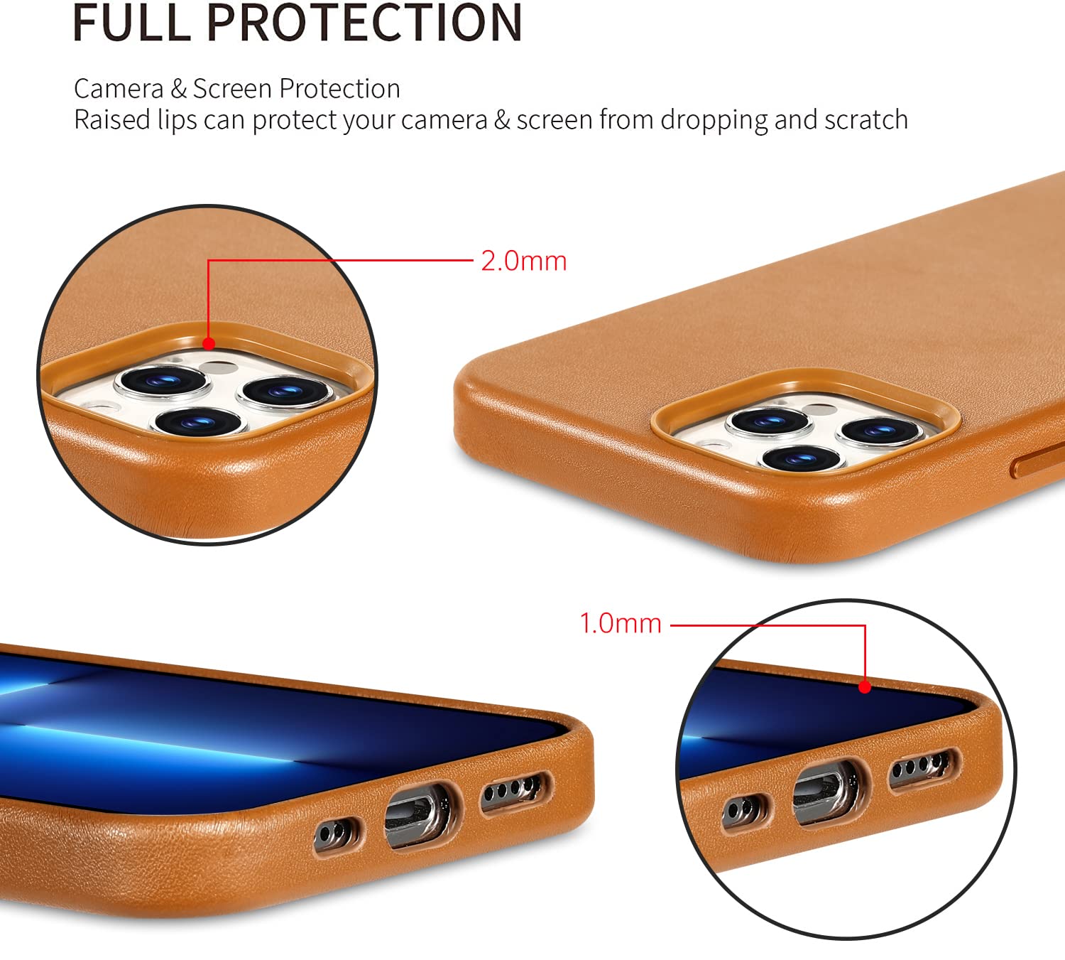 LANGSIDI iPhone12 iPhone12pro Leather case, Luxury Full PU Leather Wrapped Shockproof Magnetic Phone Cover, Compatible with Mag Safe,for iphone12/12pro case 6.1'' (Poppy Yellow)
