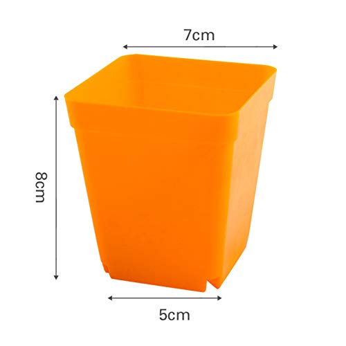 qiguch66 Small Plant Pots,10Pcs Bonsai Planter Nursery Flower Pot Garden Square Home Plastic Decor Supply - Red