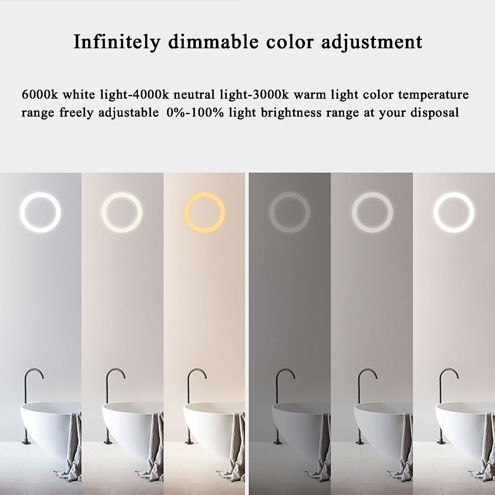 JSLJDM 500 X800 mm Illuminated Backlit LED Bathroom Mirror, Wall Mounted Multifunction Bathroom Vanity Mirror with Lights and Demister Pad, Energy-Saving Illuminated Smart Mirror