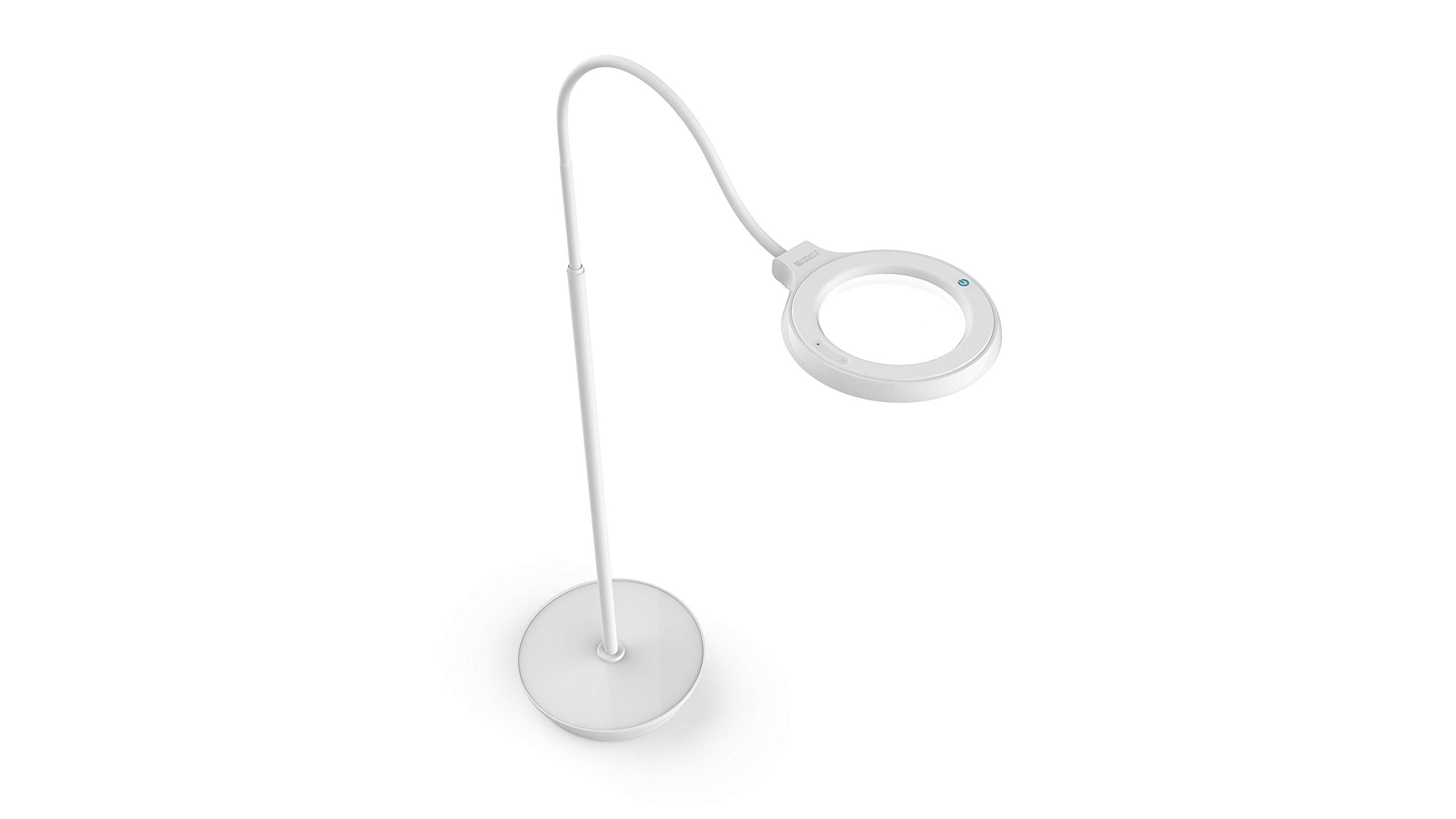 Mighty Bright The Original Rechargeable LED Floor Light and Magnifier Lamp, 59 Color-Adjustable LEDs, Warm Eye-Care Light to Bright-White Light, 5” 2X Magnifier, 5X Bifocal, Extra Bright and Dimmable