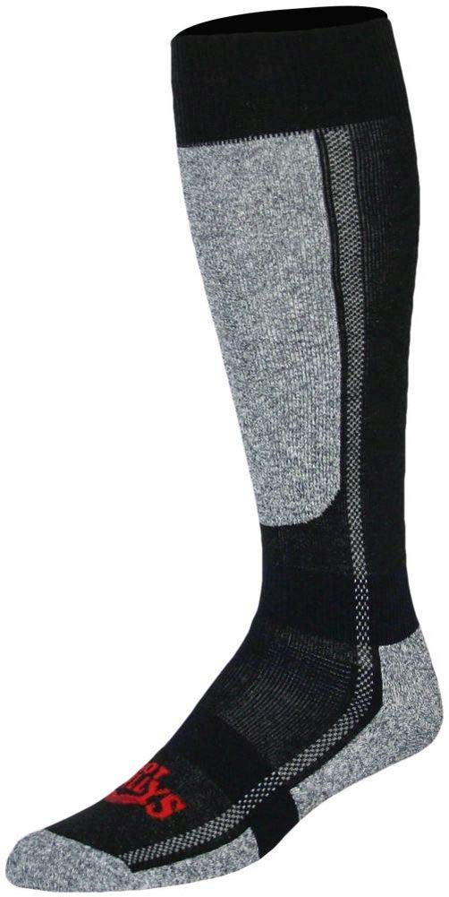 Hot Chillys Men's Premier Mid Volume Classic Sock - Black/Heather, Medium