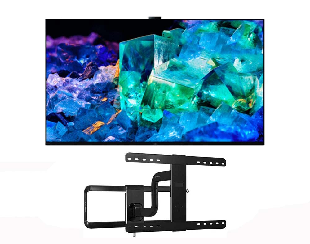 Sony XR55A95K 55" 4K BRAVIA XR HDR IMAX Enhanced Smart OLED TV with a Sanus VLF525-B1 Full-Motion Premium Series Mount for 50"-82" Flat Screen TV's (2022)(USED)