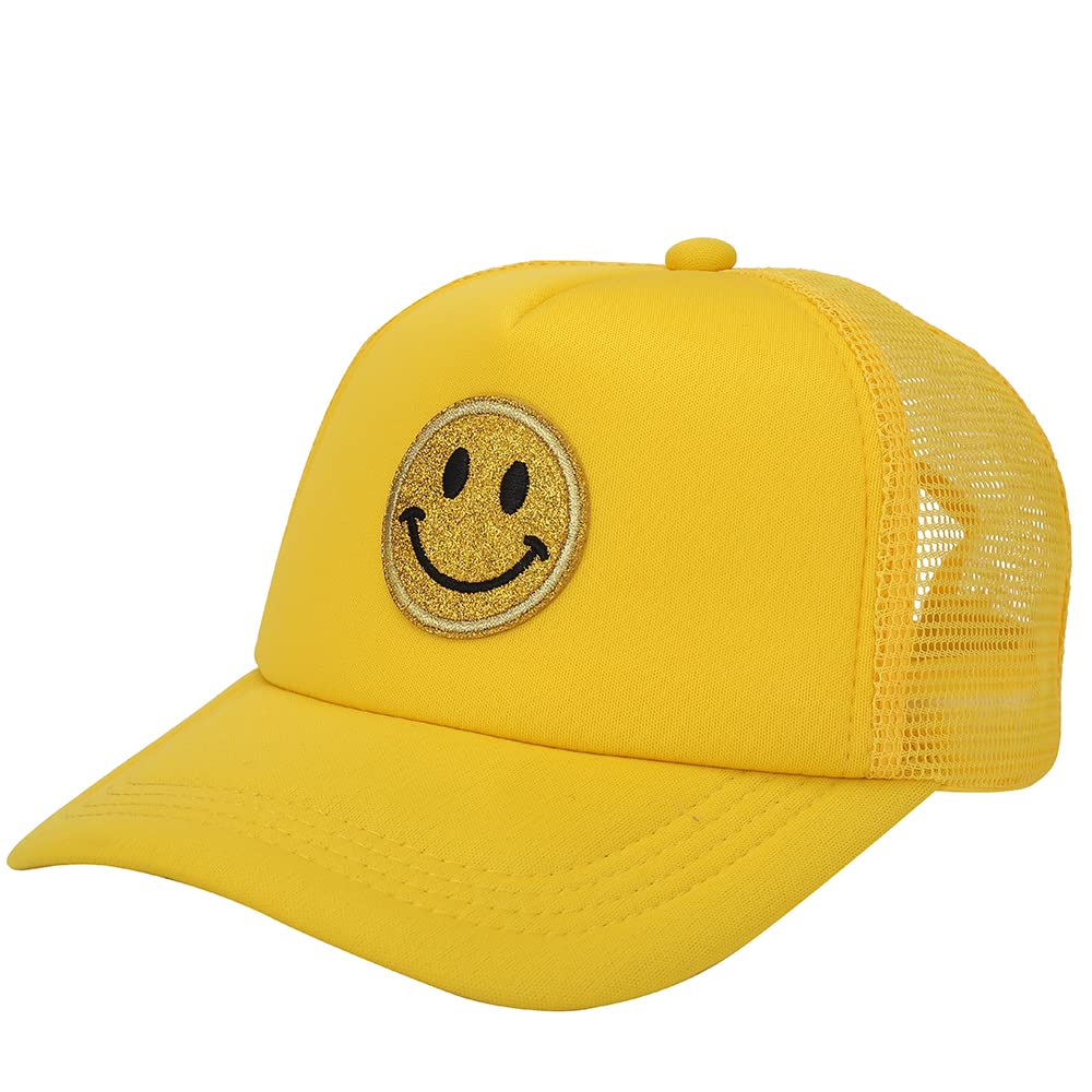 N++A Fashion Smile Face Baseball Cap Adjustable Mesh Rear Cap Summer Foam Mesh Cap Men's Women's Trucker Caps (type-20), One Size
