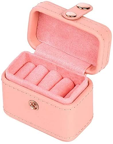 ZZYINH AN207 Portable Fresh Simple Ear Stud Jewlery Box Small Earrings Ring Multi-Function Jewelry Box Small Jewelry (Color : Pink)