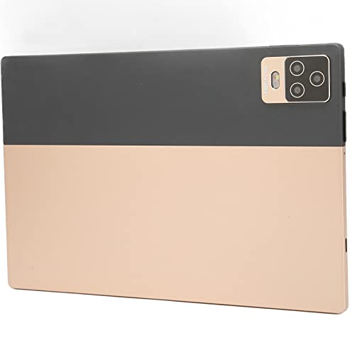 soobu 10.1 Inch Tablet Gold Plate Octa Core Chip 2.4G 5G 128G ROM 4G RAM for Reading (US Plug)