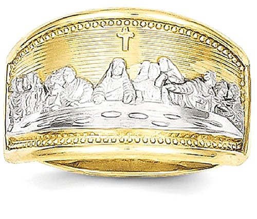 IceCarats 10K Yellow Gold Ladies Last Supper Ring Size 6