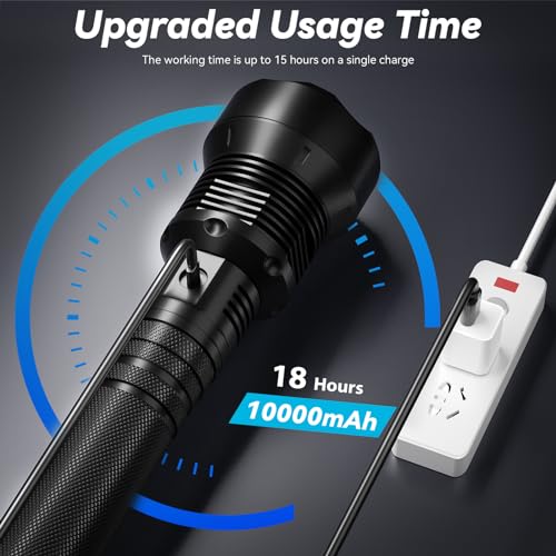 WENOTK Rechargeable High Lumen Flashlight, Super Bright Led Flashlights with 5 Modes & 18h Run Time, Waterproof Handheld Flash Light for Home Camping Emergency
