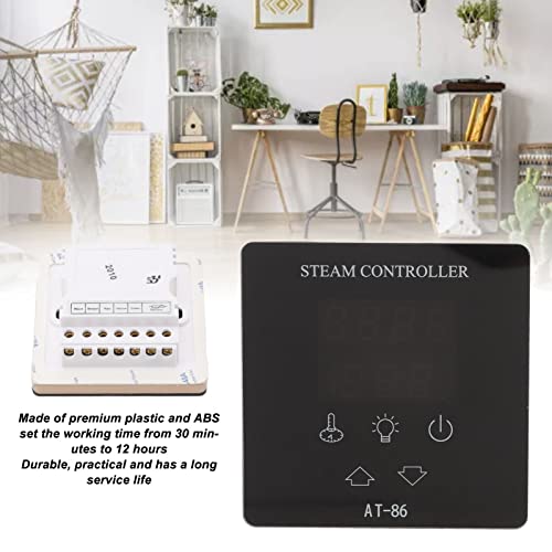 Socobeta ABS Touch Screen Temperature Controller, Durable 35 to 110 Degree Centigrade Switch Key Time Display Sauna Room Temperature Controller Plastic for Spa Room
