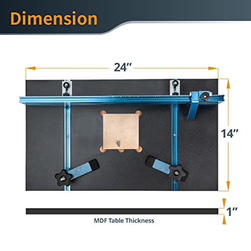 POWERTEC 71539 14"x24" Drill Press Table Set-Up Kit w/T Track Fence, Hold Down Clamps and Installation Hardware For 12” Drill Presses or Larger