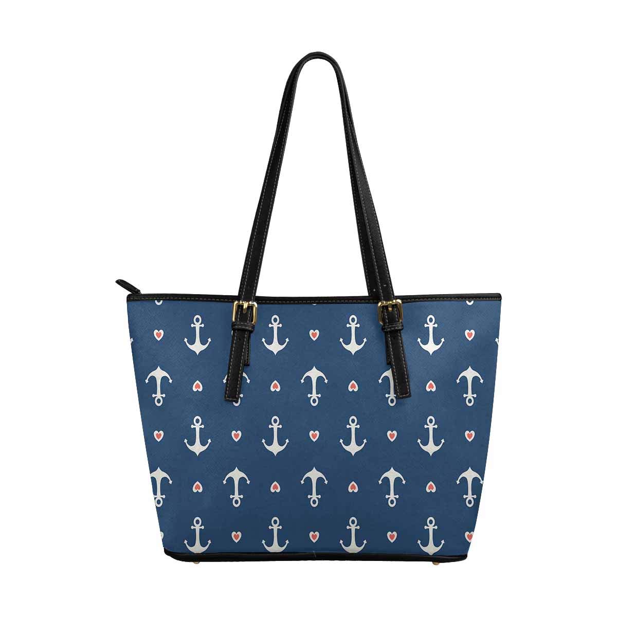 InterestPrint Anchors with Cute Hearts Women Totes Top Handle HandBags PU Leather Purse