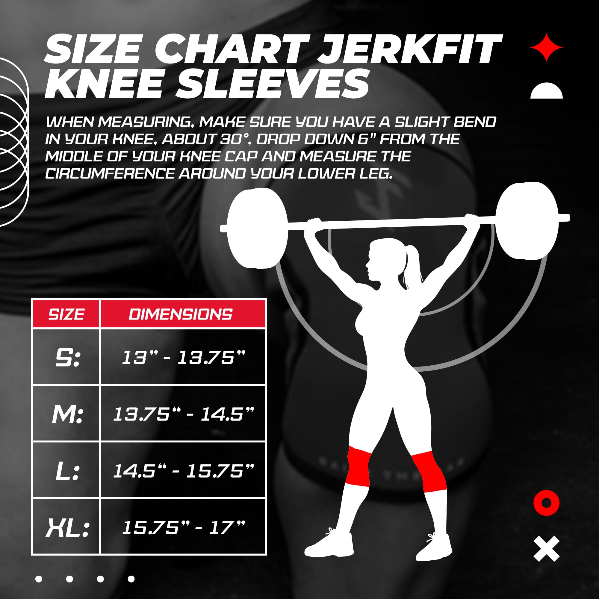 JerkFit Knee Compression Sleeve (Pair) - 5mm Thick Neoprene Knee Sleeve for Men and Women - Reversible Compression Knee Sleeves for Training, Weightlifting, Wrestling, Squats & Gym Use (Large)