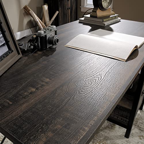 Sauder Steel River Desk, L: 47.48" x W: 23.47" x H: 29.53", Carbon Oak Finish