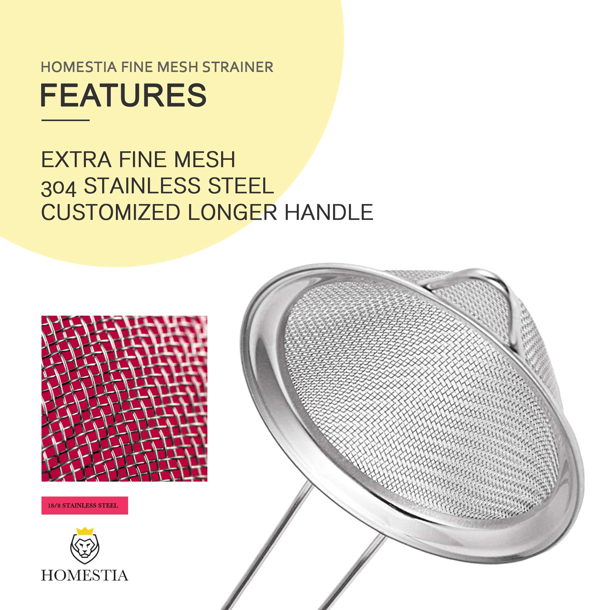 Homestia Cocktail Strainer Set 4-PIECE Stainless Steel Bar Tool Bar Accessories for Drinks includes Hawthorne Strainer, Julep Strainer, Fine Mesh Sieve with Bar Spoon(Black)