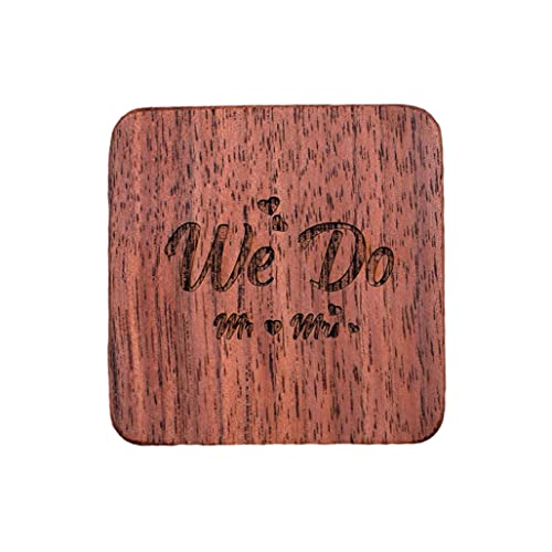 Wooden Ring Box, Ring Bearer Box, Retro Ringbearer Box, Jewelry Storage Holder, Wedding Ring Holder Gift for Wedding Ceremony Proposal for Wedding Engagement, Style1 ( Color : Engraving: We Do )