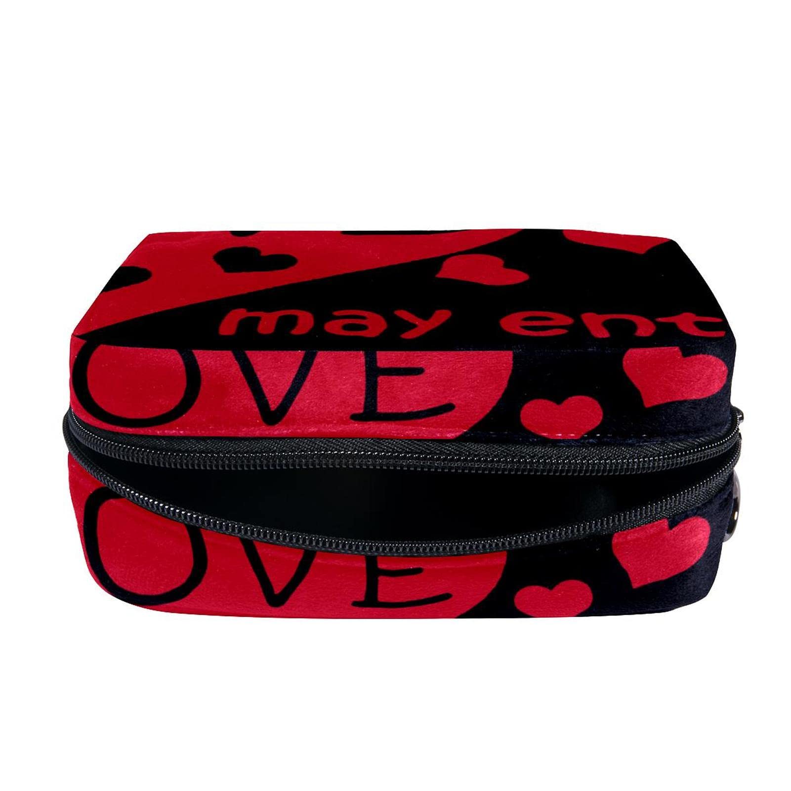 TBOUOBT Cosmetic Travel Bags, Makeup Case, Makeup Bag for Toiletries, Valentine'S Day Love Only May Enter Here