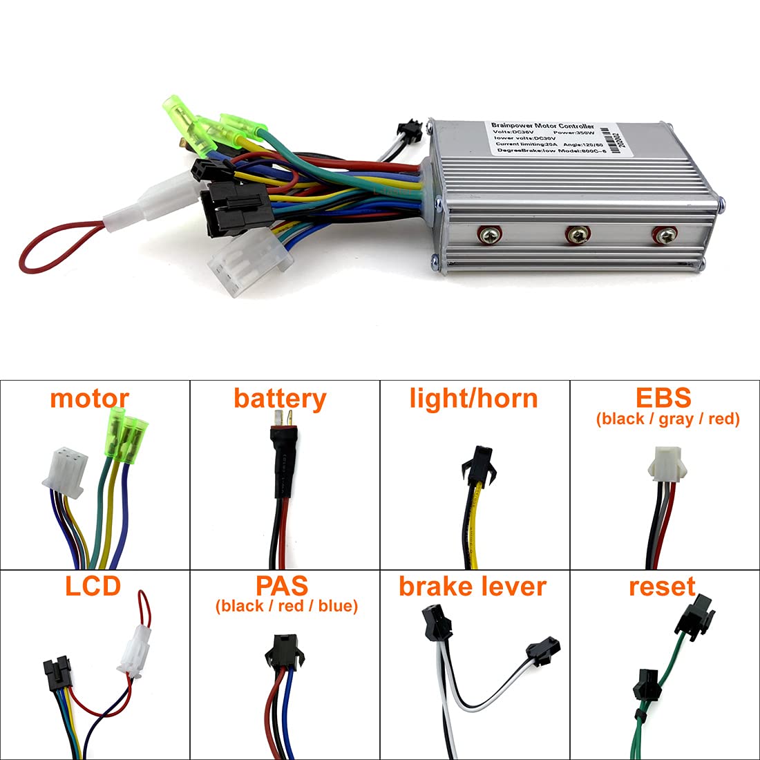 L-faster 24V 36V 48V 250W Normal Bike Electrification Kit with Brushless Motor Hub for Front Wheel Fork 100mm Thumb Accelerator Screen (36V 250W kit)