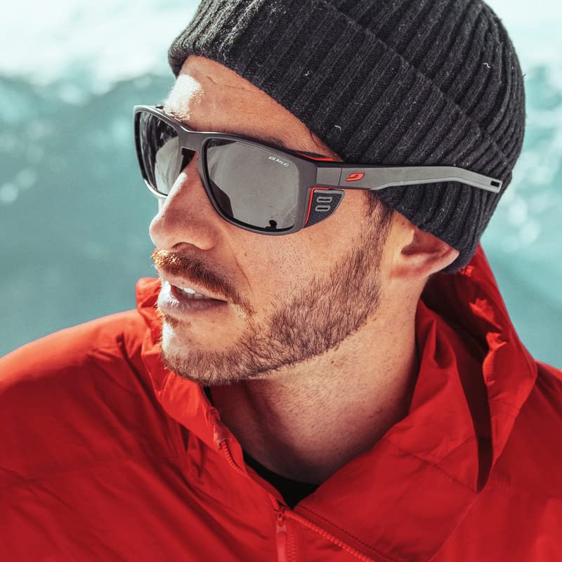 Julbo Shield Mountain Sunglasses, Dark Blue/Blue/Green Frame - Spectron Brown Lens w/Silver Mirror