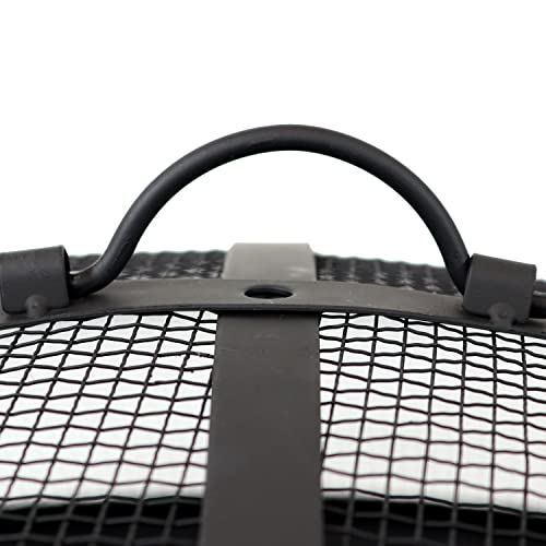Sunnydaze Cosmic 42-Inch Wood-Burning Steel Fire Pit with Round Spark Screen, Poker, and Built-in Grate - Rust Patina