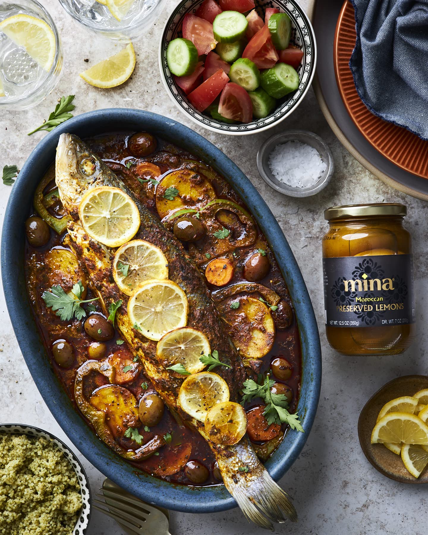Mina Preserved Lemons, Authentic Moroccan Gourmet Preserved Beldi Lemons, 25.4 Ounce