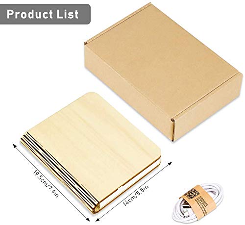 Molbory Wooden Book Light,Novelty Folding Book Lamp, Folding Night Light Warm White,USB Rechargeable Wooden Table Lamp,Magnetic Design- Creative Gift Home Office Decor for Family Girlfriend