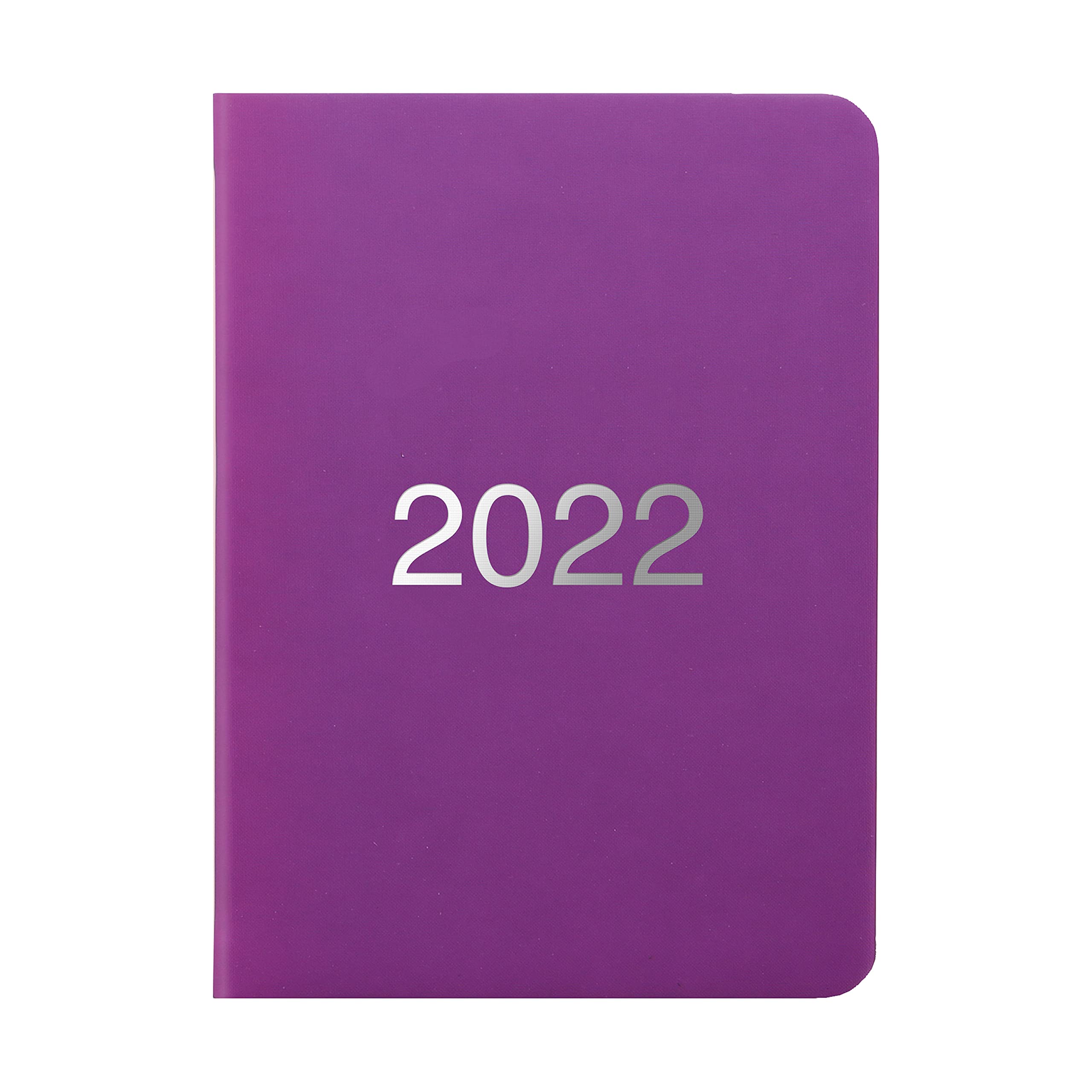 Letts Dazzle A6 week to view 2022 diary - purple
