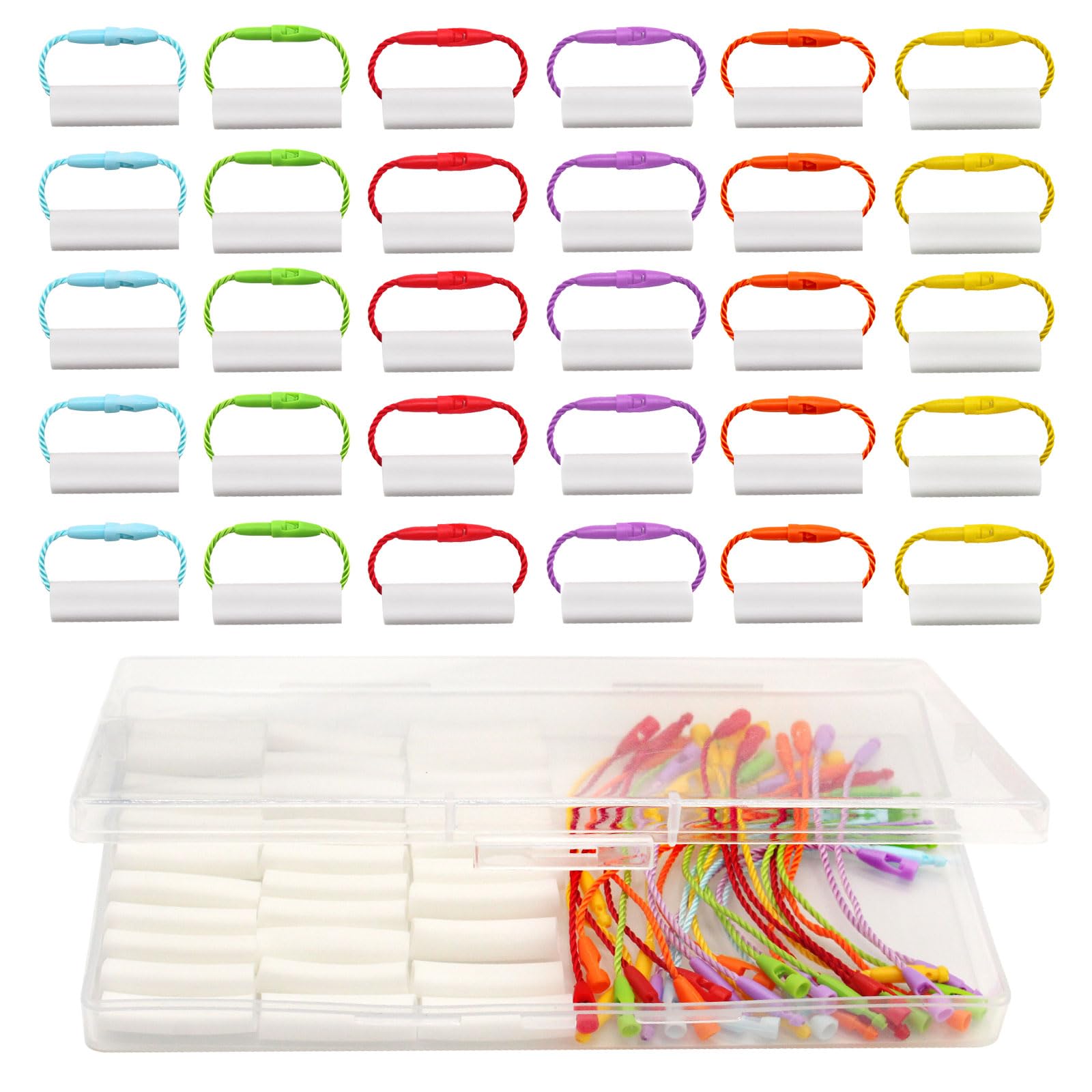 HVSWLY 30PCS Waterproof Shoe Tags, Daycare Labels,Durable Name Tags for Clothes, School Bags, Water Bottles, School Supplies, Writable Name Labels for Distinguish Children's Items (white,Blank)