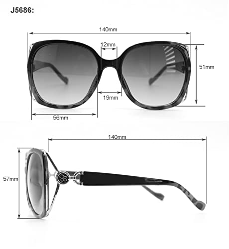 Jessica Simpson Womens J5686 Oversized Square Sunglasses With Uv400 Protection. Glam Gifts For Her, 56 Mm, Black Tortoise, 56 Mm US