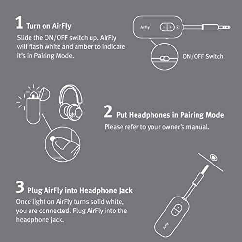 Twelve South AirFly SE, Bluetooth Wireless Audio Transmitter for AirPods/Wireless or Noise-Cancelling Headphones Use with Any 3.5 mm Audio Jack on Airplanes, Gym Equipment or iPad/Tablets