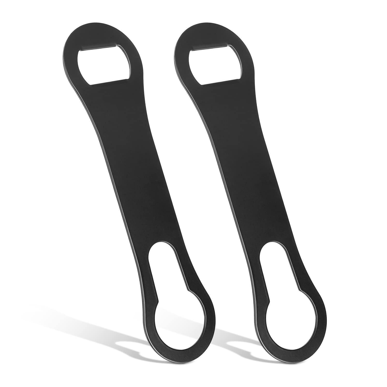 Prasacco 2 Pack Bottle Opener, Black V-Rod Bottle Opener Stainless Steel Bar Key for Bartenders Flat Metal Bar Speed Key Opener Dog Bone Wine Bottle Opener for Bartenders Home Kitchen