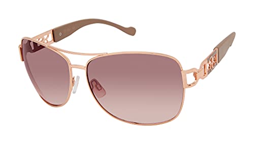 Jessica Simpson J5713 Lavish Women's Rectangular Metal Sunglasses with 100% UV Protection. Glam Gifts for Her, 64 mm, Rose Gold & Nude