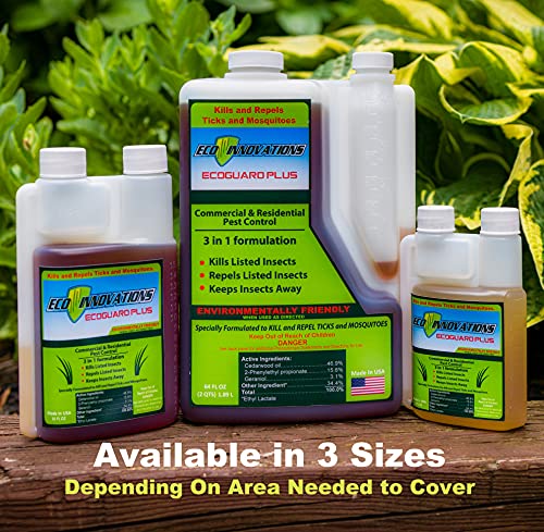 Tick & Mosquito Outdoor Plant Based Insect Control. Natural Spray Kills & Repels Harmful Bugs. Safe Insecticide Treatment for Kids, Pets, Plants β Applies Easy β Eco Innovations, EcoGuard Plus, 16 oz