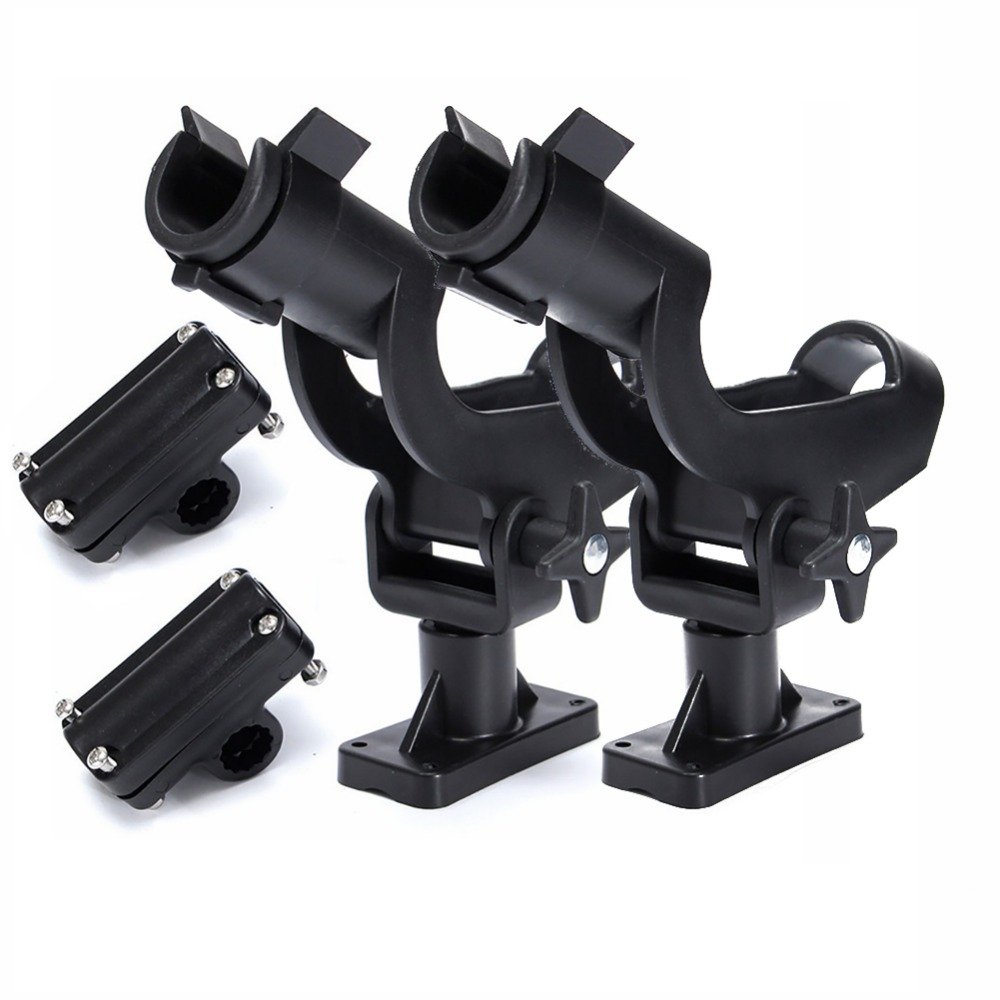 HiUmi Adjustable Rotatable Plastic Fishing Rod 3 Mount Rack Holder Bracket Boat Canoeing Rowing Mount Kit Kayak Side Rod Holder (1)