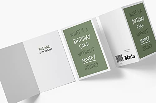 Karto Funny Birthday Card for Men and Women, 5.5 x 8.5 in, Blank Inside or with Happy Birthday Message, Premium 325gsm Cardstock, Red Envelope
