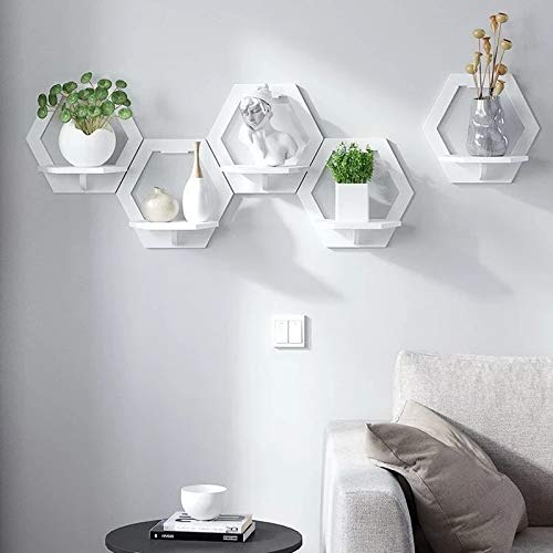 WYKDD Wall Shelf Free Punching Wall-Mounted TV Background Wall Hanger Bedroom Balcony Bedside Wall Creative Flower Pot Stand (Color : Black)