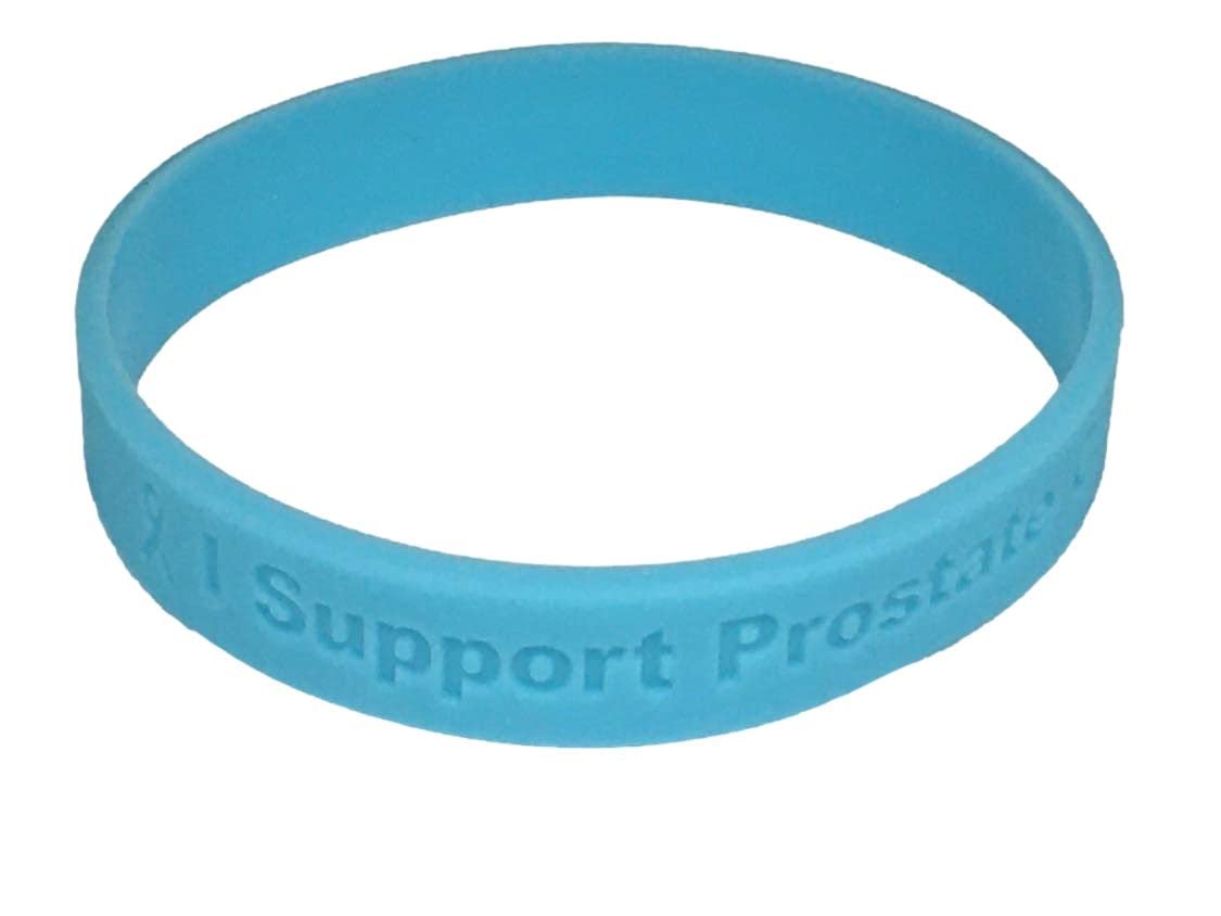 Jeirles Wholesale 25 Light Blue Prostate Cancer Awareness I Support Prostate Cancer Awareness Everyday - 100% Medical Grade Silicone Bracelets (25 Bracelets)