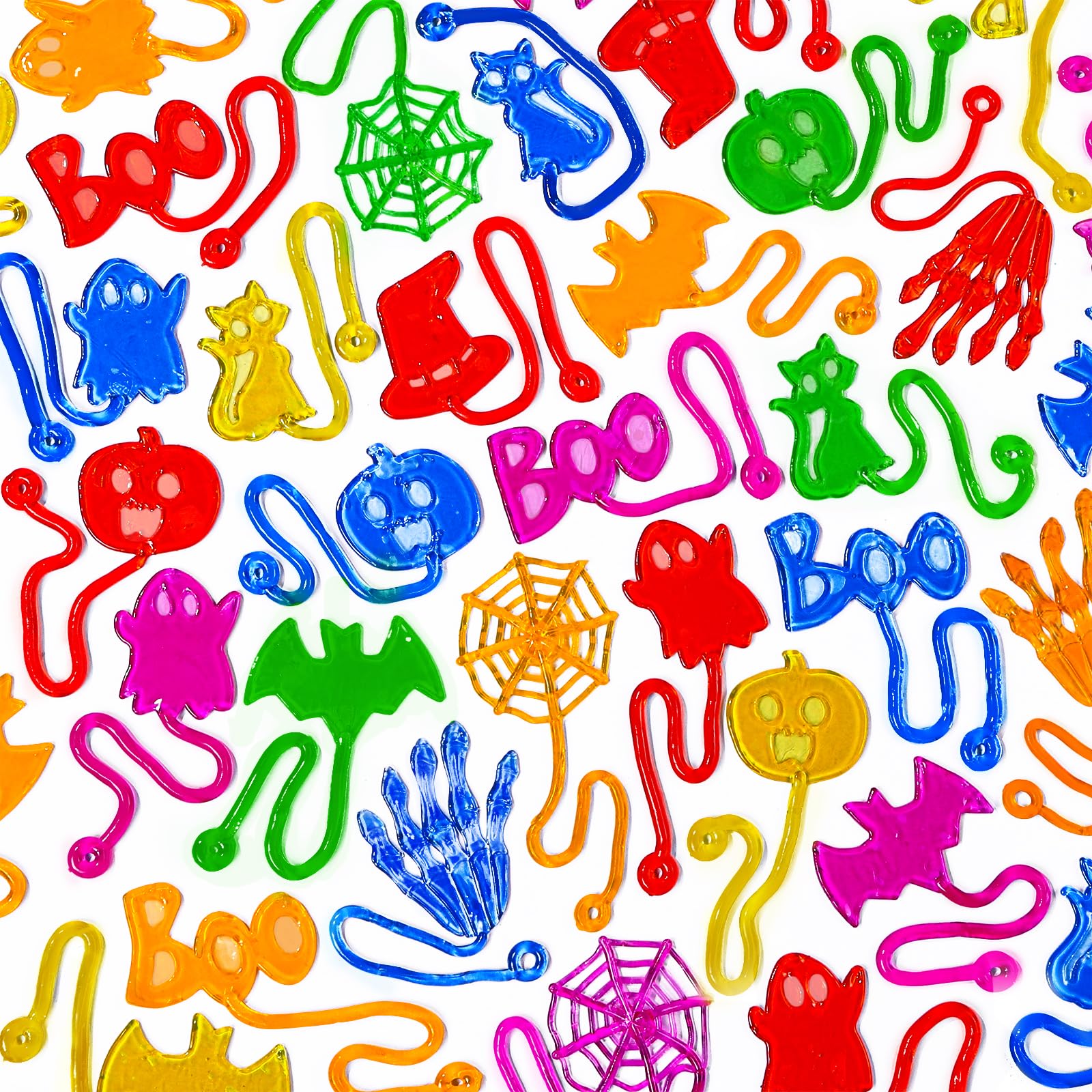 Vellibring 48 PCS Halloween Sticky Hands Party Favors for Kids Stretchy Sticky Toys Bulk for Halloween Treats Goodie Bag Stuffers Fillers Classroom Exchange Prizes