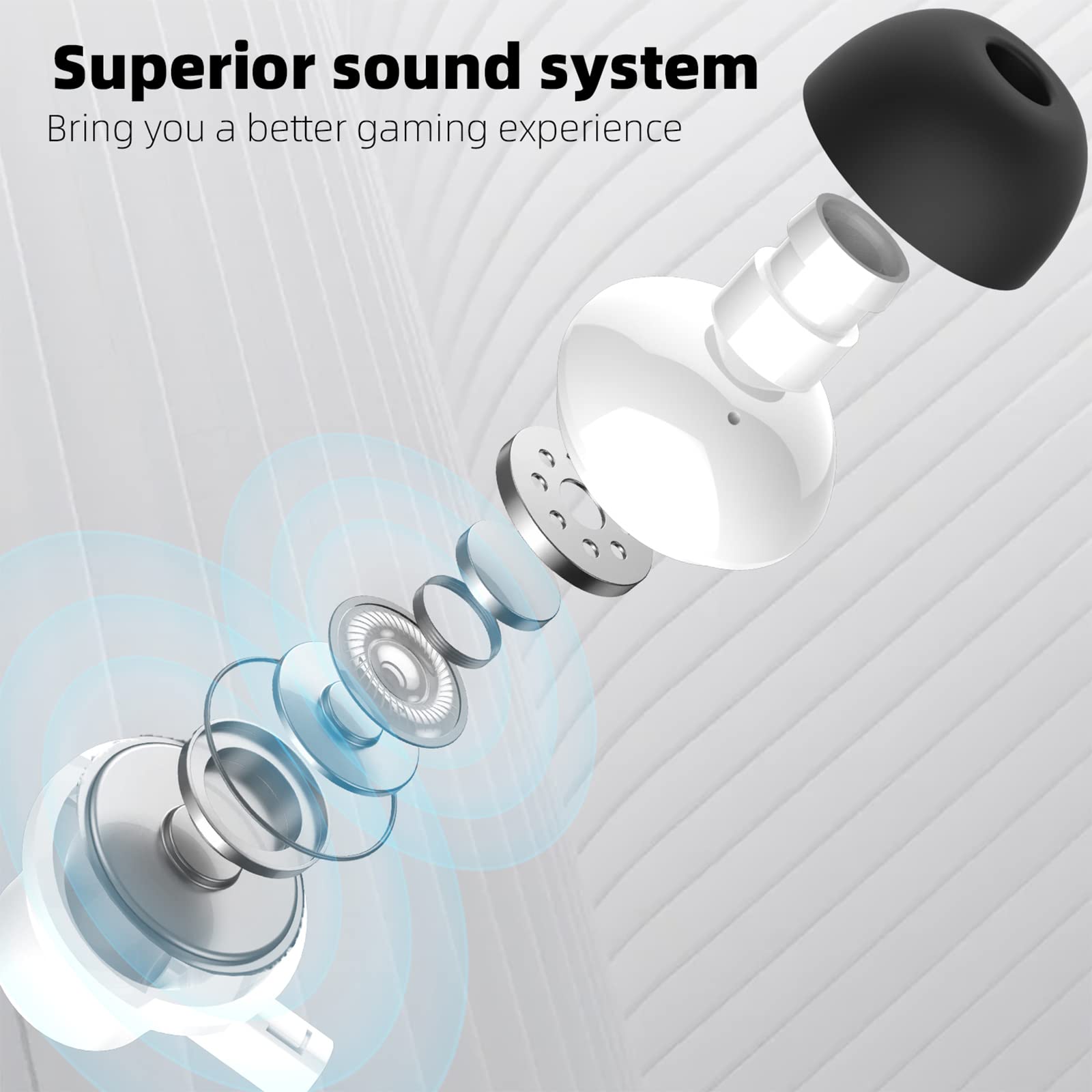 Noise-Isolating in-Ear Headphones Compatible with Oculus Quest 2 / Rift S Accessories, Earphones with Custom Silicone Earbuds Caps