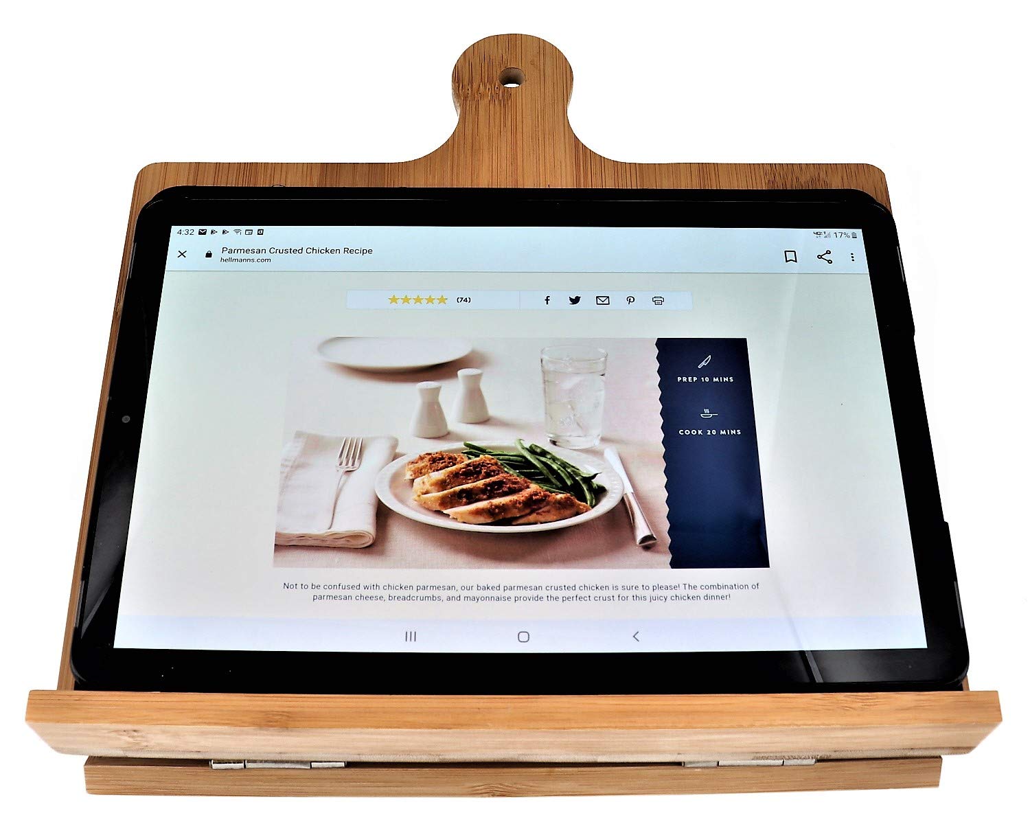 Mom Gift Cookbook Stand Recipe Holder - Custom Engraved Bamboo Cutting Board Foldable Chef Easel Metal Hinge Kickstand iPad Tablet Compatible Christmas Birthday Mothers Day Kitchen Decor (10.25x10.25)