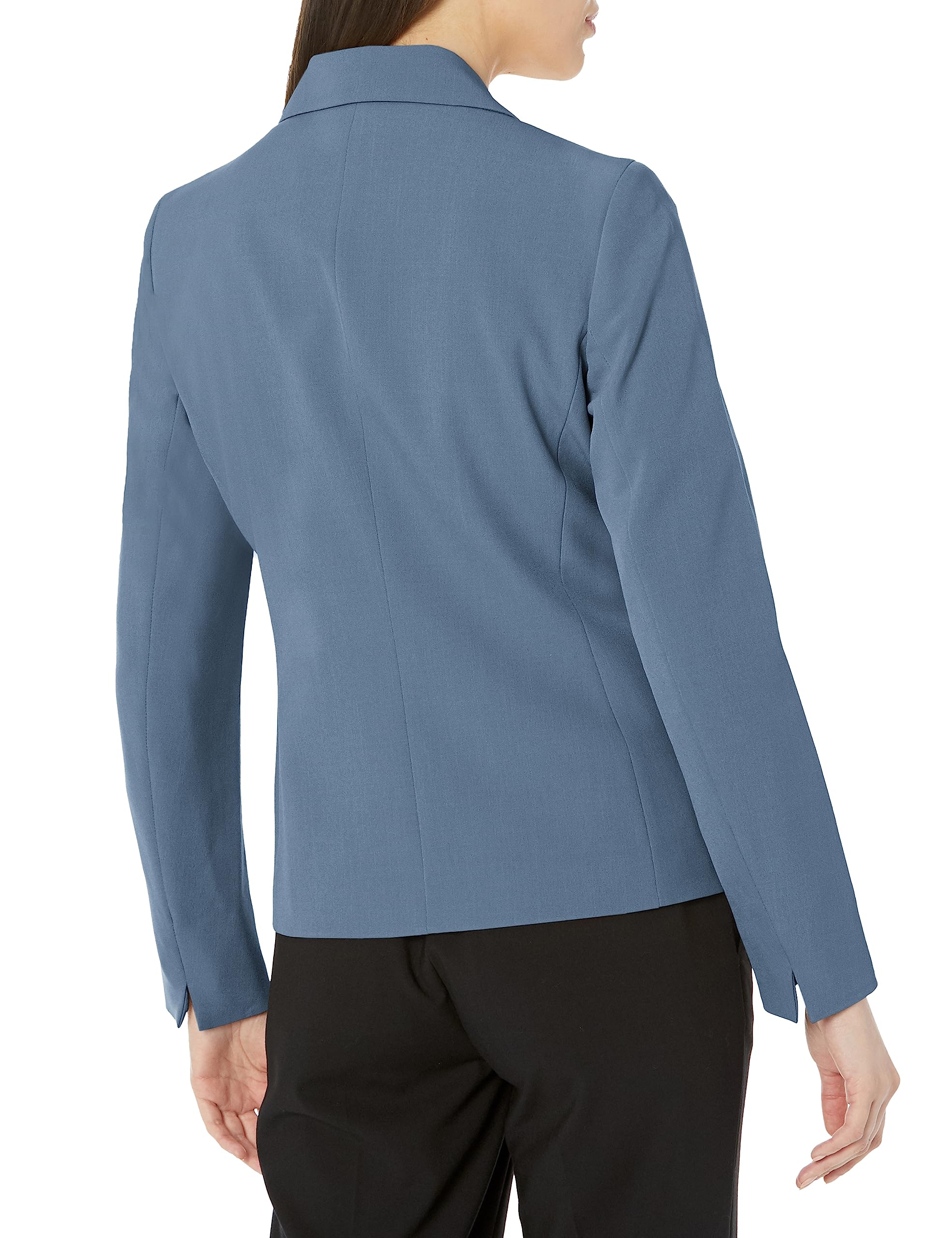 Kasper Women's Size 1 Bttn Jacket W/Slit Sleeves & Flap PKTS, Dark Casino (Blue), 14 Plus