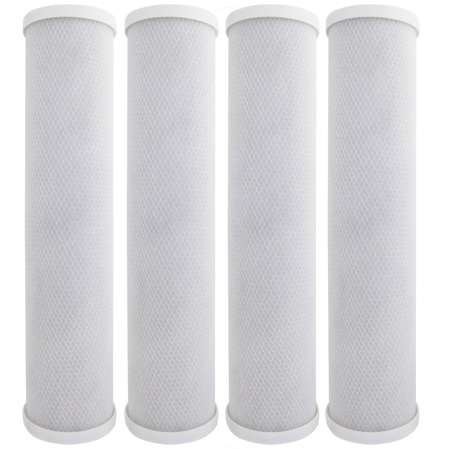 Tier1 5 Micron 20 Inch x 4.5 Inch | 4-Pack Whole House Activated Carbon Block Water Filter Replacement Cartridge | Compatible with Pentek EP-20BB, 155583-43, CB-45-2005, Home Water Filter