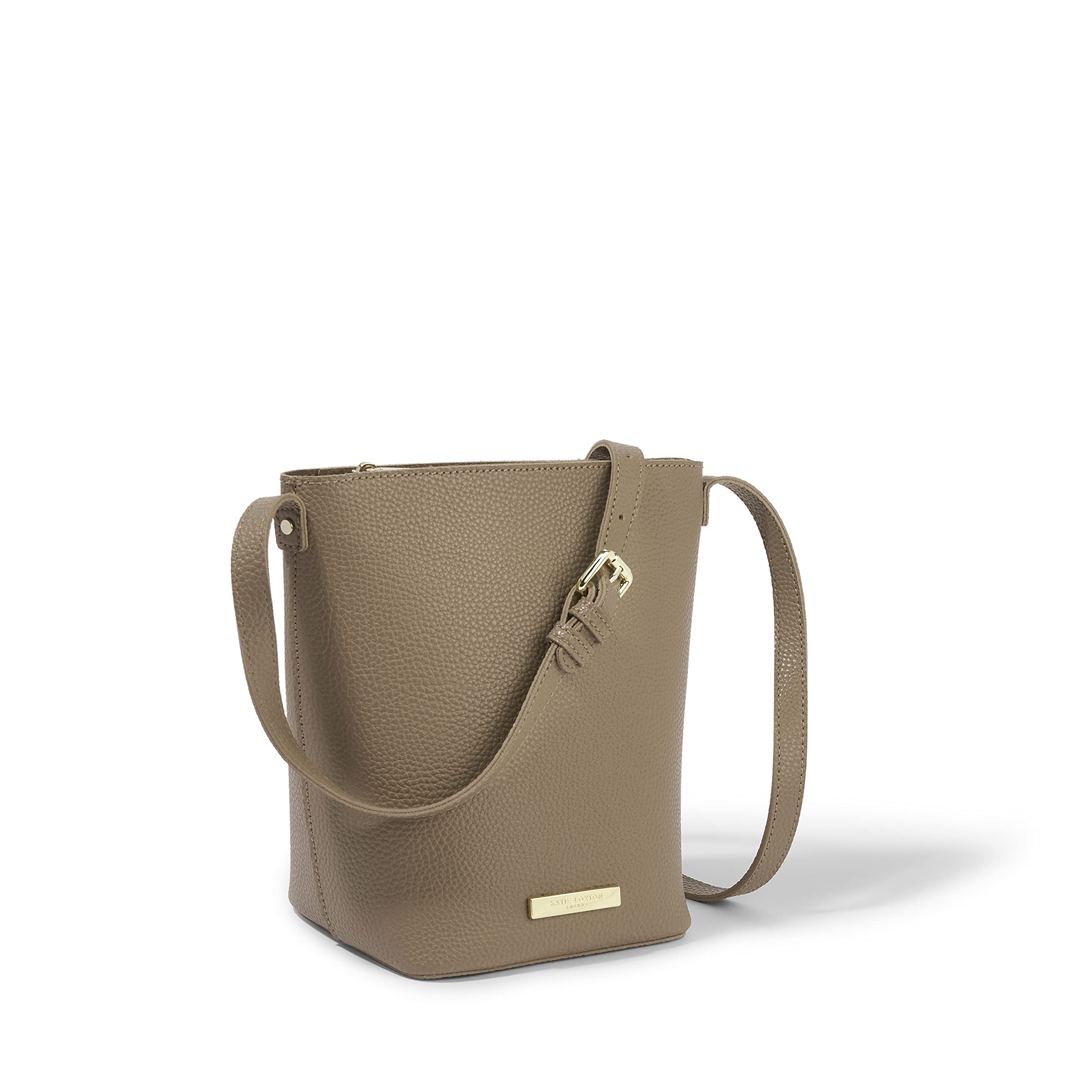 KATIE LOXTON Laura Womens Soft Pebble Vegan Leather Adjustable Strap Crossbody Satchel Purse Taupe