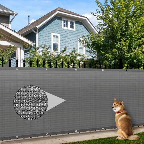 SEKKVY 3' x 16.4' Heavy Duty Privacy Screen Fence, 90% Blockage Mesh Shade Net Cover for Garden, Wall, Chain Link Fence (Grey)