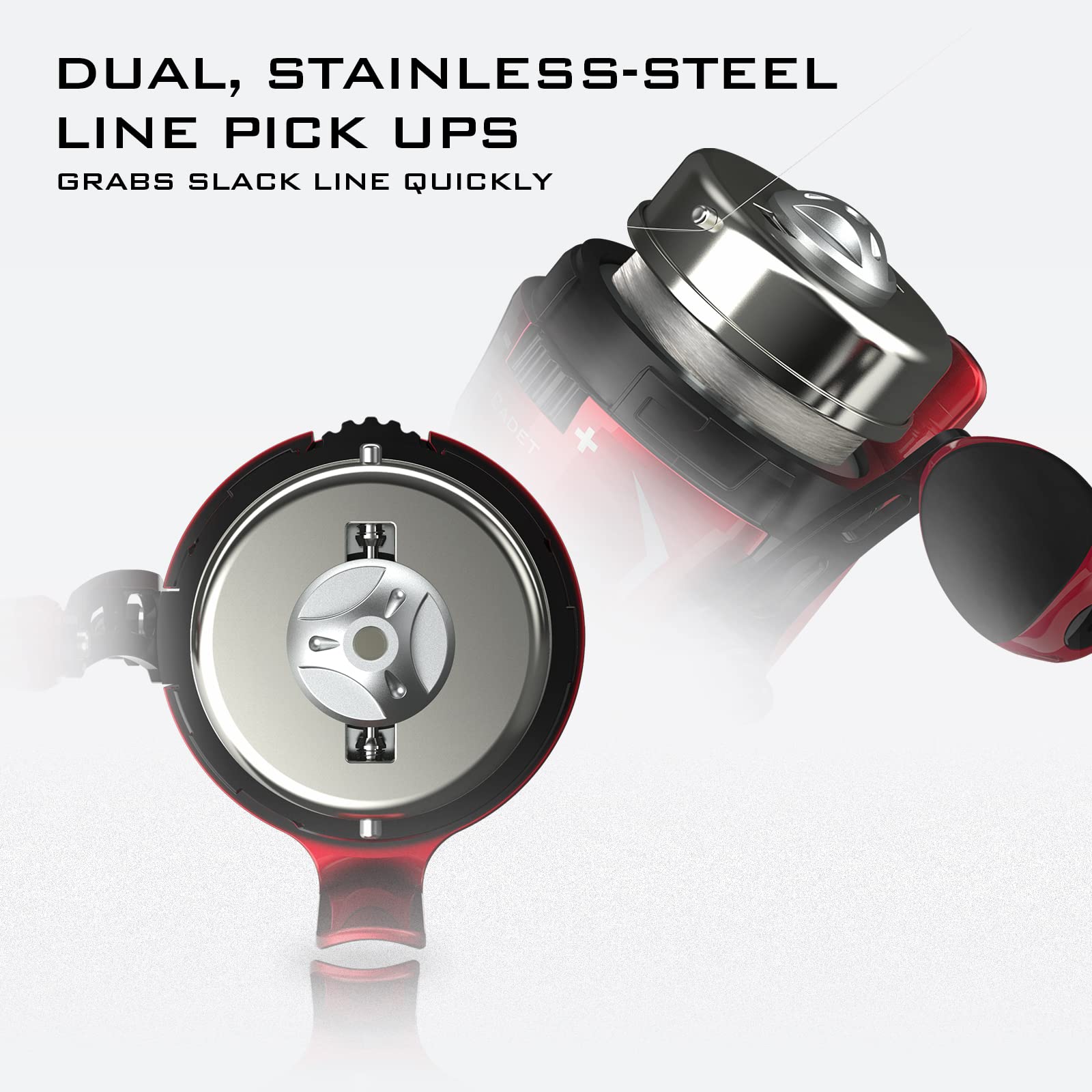 KastKing Cadet Spincast Fishing Reel, 3.1:1 Gear Ratio, Blazer Red