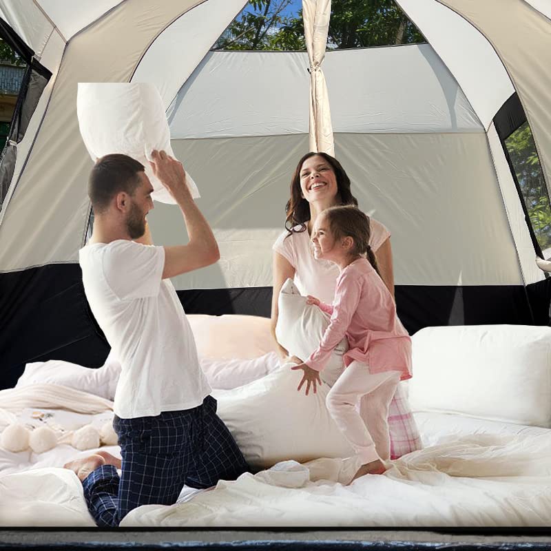 NARMAY® Camping Tent 6-8 Person Family Cabin Tent - 14' x 10' (Black)
