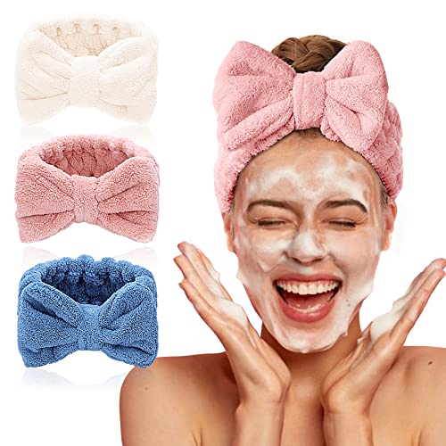 LADES Spa headband – Makeup Headbands Microfiber Facial Hair Band Elastic Head Wraps Stretch for Women Washing Face