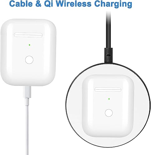Upgraded Compatible with AirPods 1&2 Wireless Replacement Charging Case, Charger Case with Bluetooth Pairing Sync Button