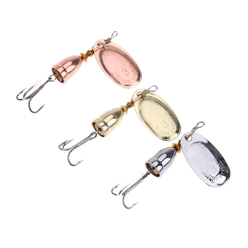 NAROBAN Blade Rotating Spinner Metal Lure Brass Hard Artificial Spoon Bait Copper Freshwater Creek Trout Fishing Tackle (02,5g)