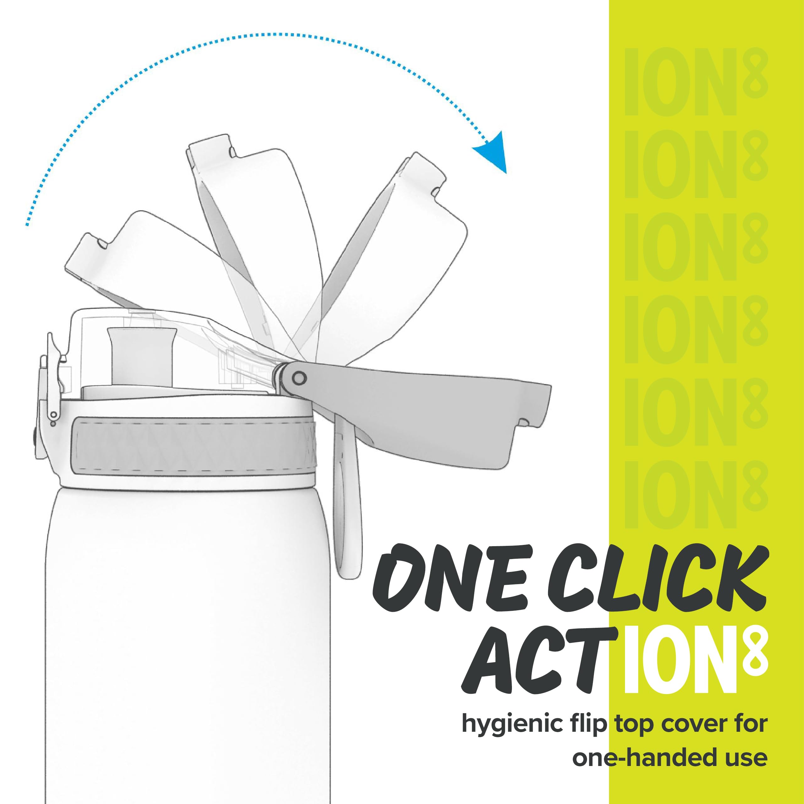 Ion8 Slim Leak Proof BPA Free Water Bottle, 500ml (18 oz), Solid Carbon
