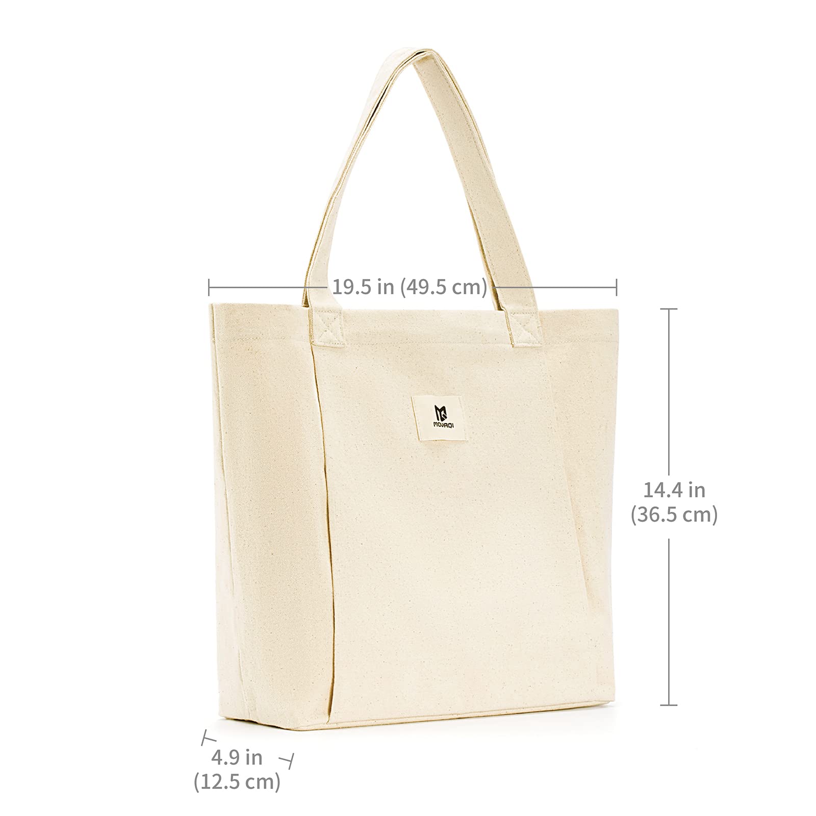 Moyaqi Canvas Tote Bag with Yoga Mat Carrier Pocket Carryall Shoulder Bag for Office, Workout, Pilates, Travel, Beach and Gym